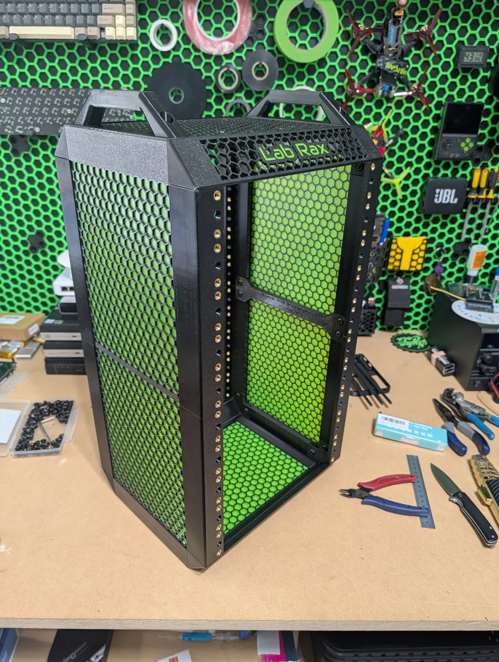 Labrax 10" Rack - Modular Raised Hex Panel Set - Free 3D Print Model ...