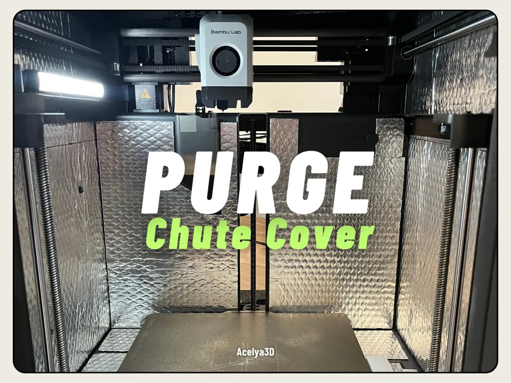 Purge Chute Cover - No Handle - For X1C, P1P, P1S by Acelya3D ...