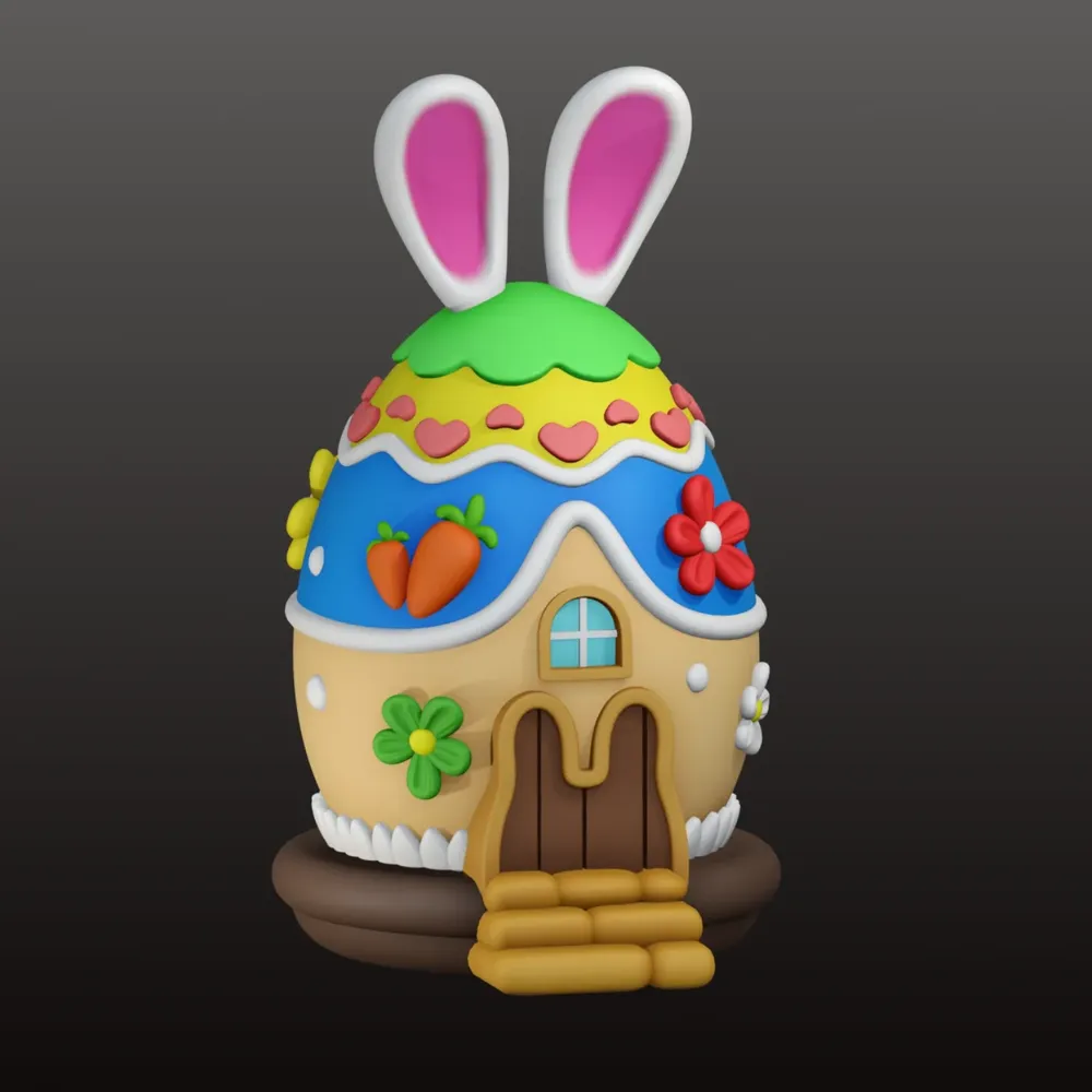 Easter Egg Bunny House by 霏 MakerWorld: Download Free 3D Models