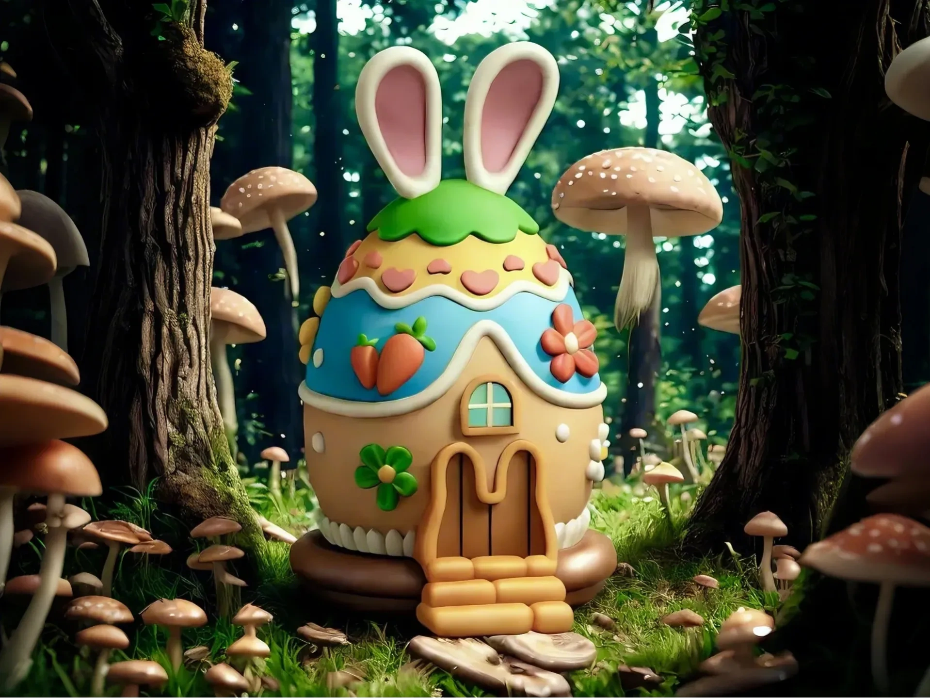 Easter Egg Bunny House by 霏 MakerWorld: Download Free 3D Models