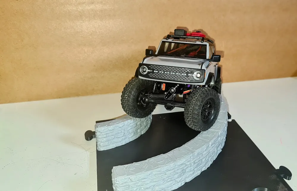 RC Crawler Park - Stone wall turn - Free 3D Print Model - MakerWorld