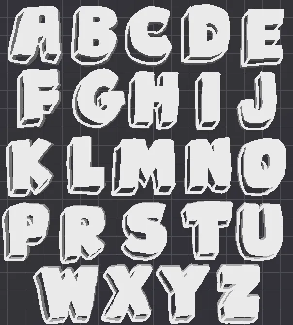 Alphabet - Chunky Font – 3D - Free 3D Print Model - MakerWorld
