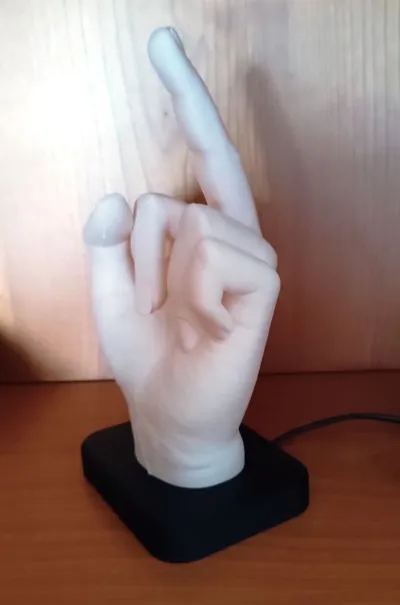 hand middle finger lamp by pietrodc62 - MakerWorld