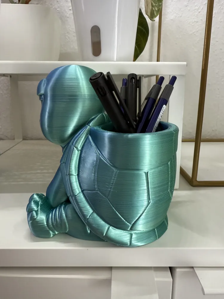 Grumpy Turtle Pen Holder - Free 3D Print Model - MakerWorld