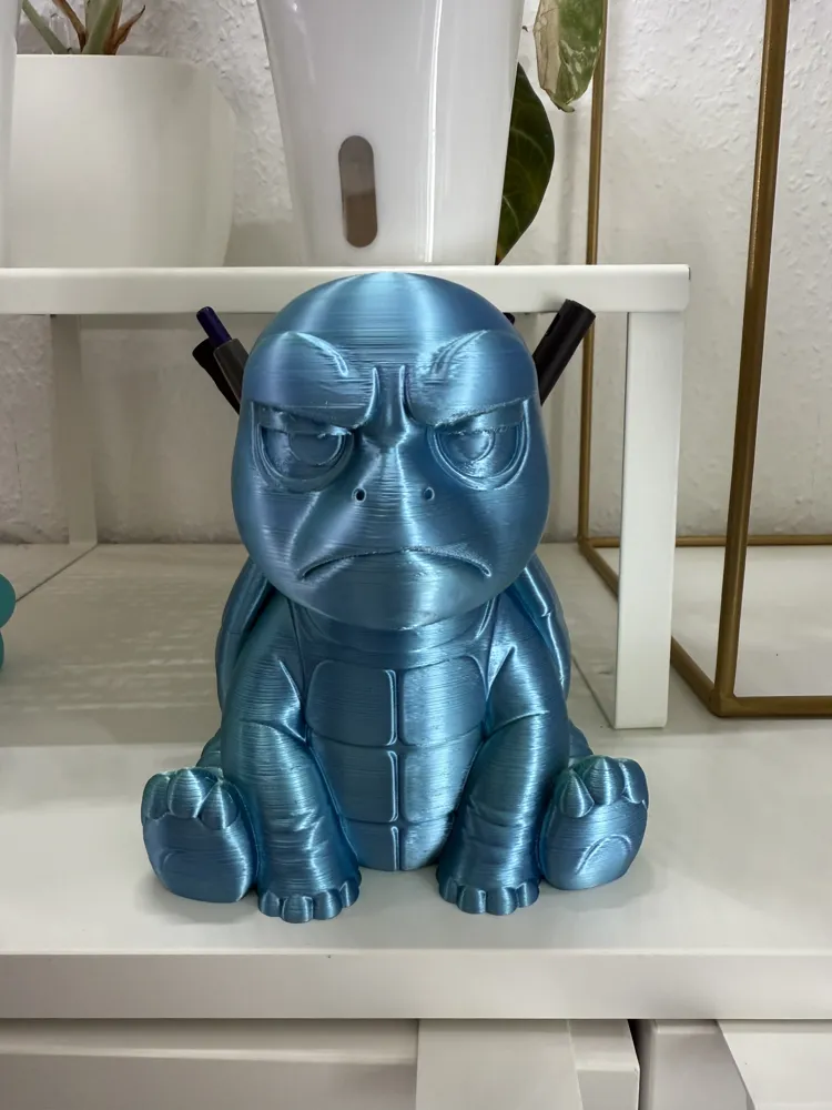 Grumpy Turtle Pen Holder - Free 3D Print Model - MakerWorld