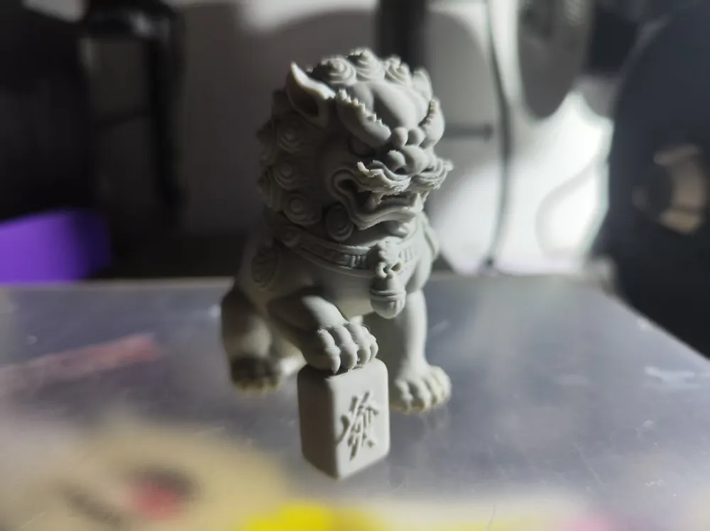 stone lion on mahjong tiles - Free 3D Print Model - MakerWorld