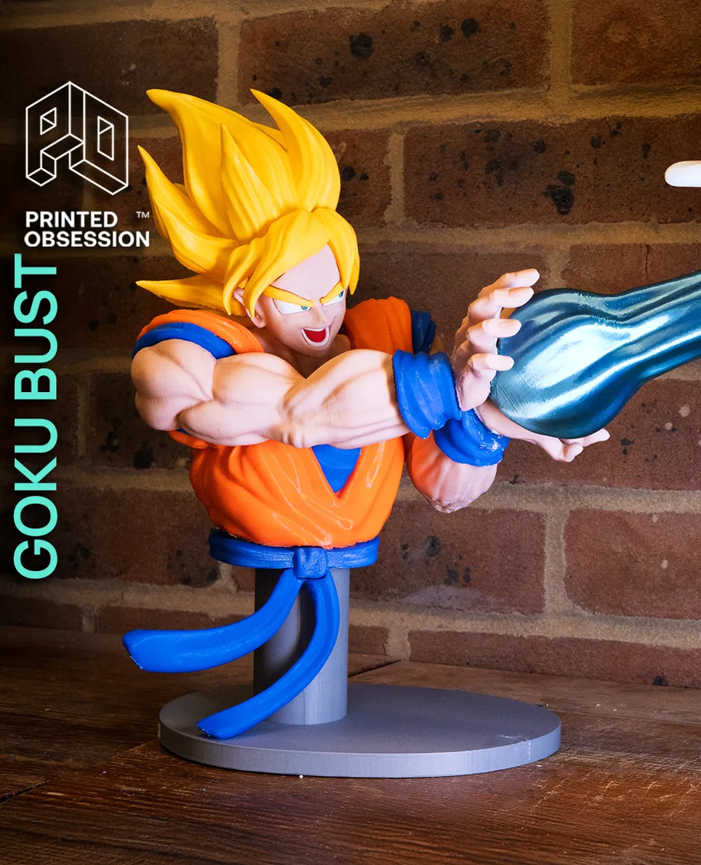 Goku Bust Kamehameha - DBZ - Fan Art - NO AMS by Printed Obsession MakerWorld: Download Free 3D ...