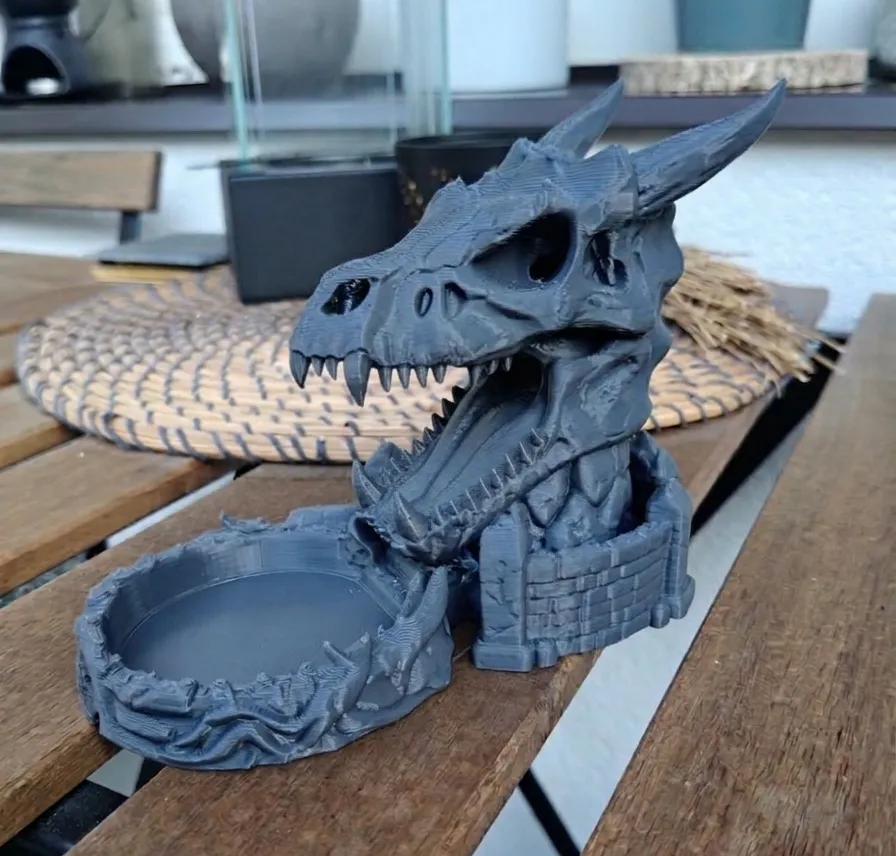 Dragon Skull Dice Tower - Free 3D Print Model - MakerWorld