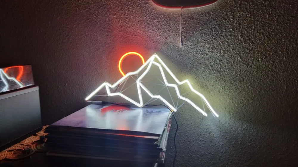 Mountain Sunset Neon Led Sign by AlexS MakerWorld: Download Free 3D Models
