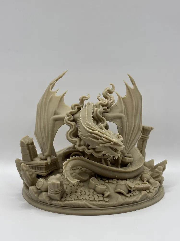 Dragon Guardian of the Treasure Hoard - Free 3D Print Model - MakerWorld
