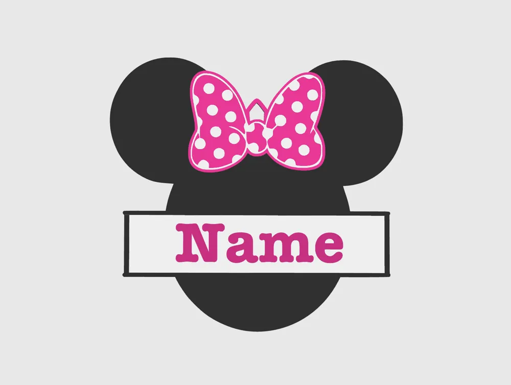 Minnie Mouse Name Plaque Wall Decor Custom Minnie - Free 3D Print Model ...