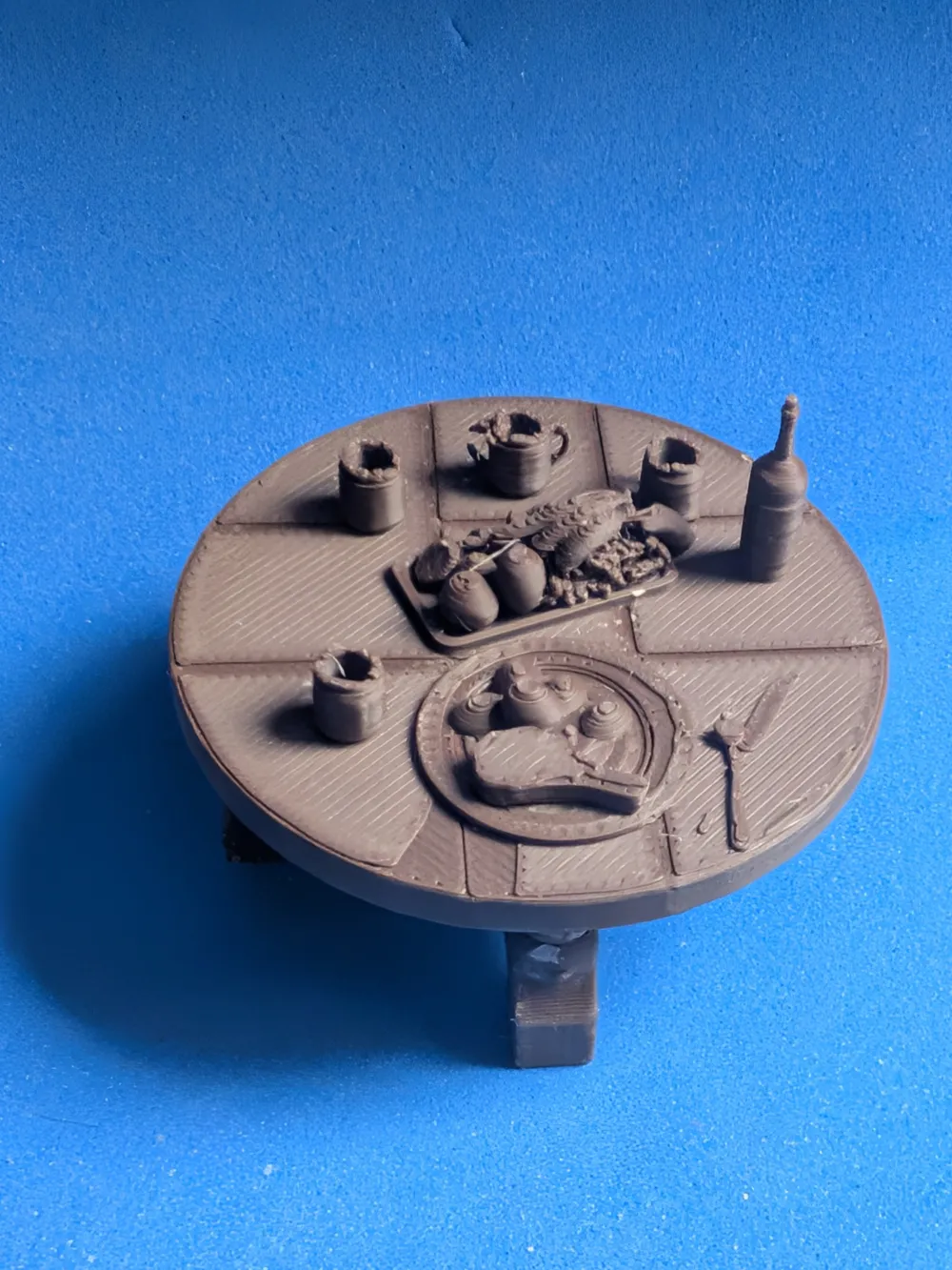Miniature table with food and drinks - Free 3D Print Model - MakerWorld
