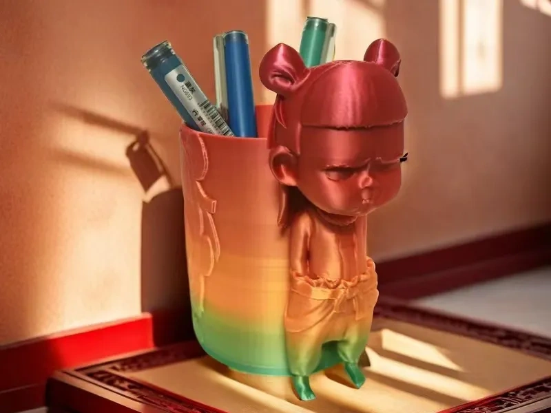 Nezha-themed figurine pen holder by Nomo - MakerWorld