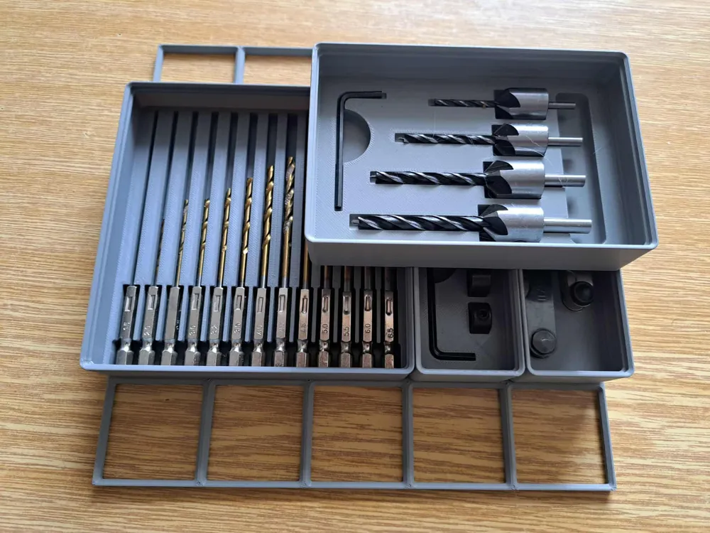 Gridfinity hex drill bit holder metric (13pcs)-4U by Pepe_Lopez ...