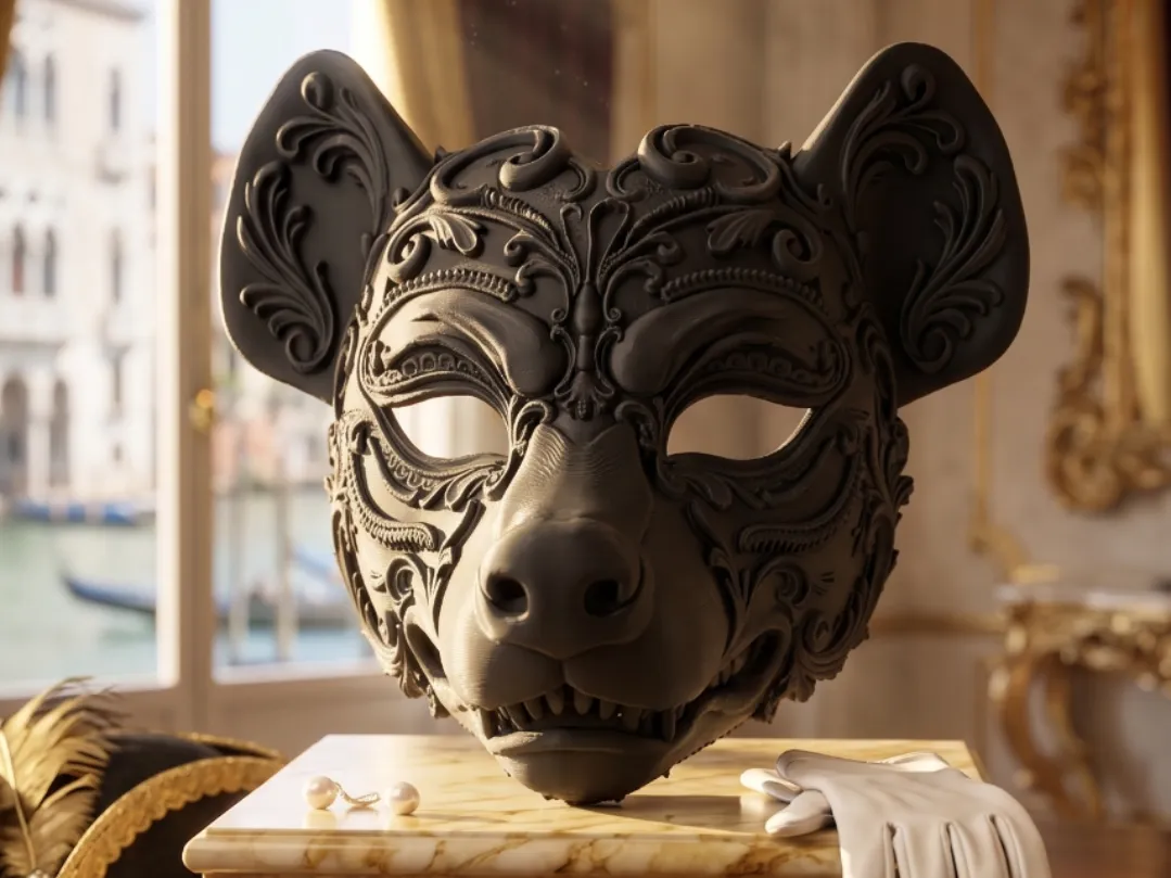 Baroque Hyena Carnavalesque Mask - Free 3D Print Model - MakerWorld