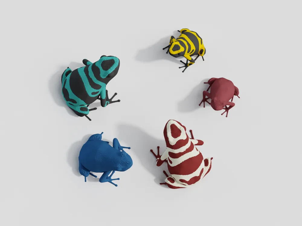 Dart Frog // MultiColor D. Leucomelas figure - MakerWorld 3D Model | 3Drop