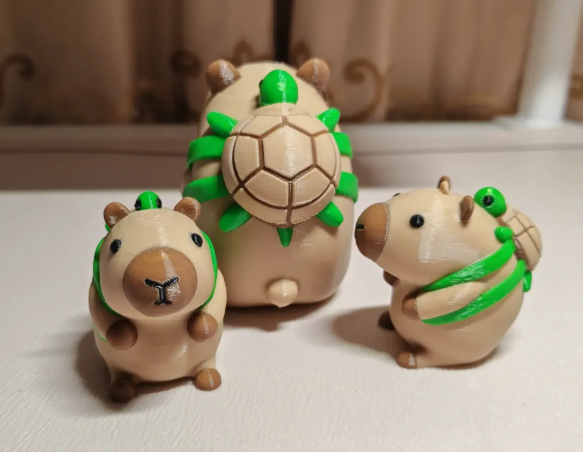 Best friend Capybara, homophone "oyster turtle honey", turtle - Free 3D ...