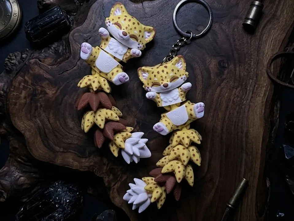Cute Flexi Baby Cheetah Articulated Toy & Keychain - Free 3D Print ...