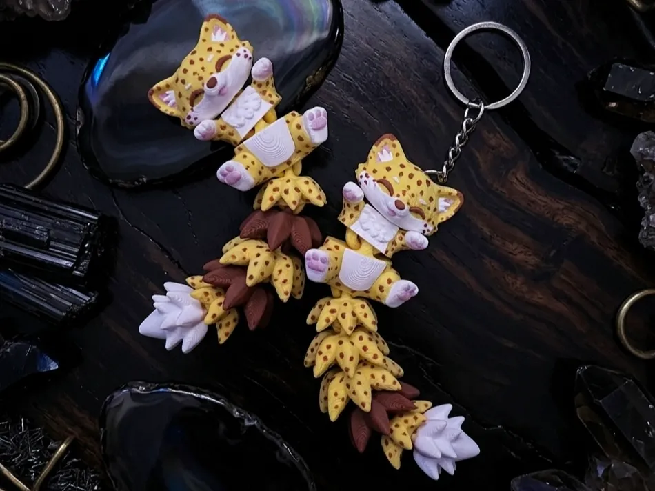 Cute Flexi Baby Cheetah Articulated Toy & Keychain - Free 3D Print ...