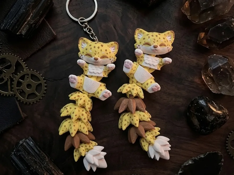 Cute Flexi Baby Cheetah Articulated Toy & Keychain - Free 3D Print ...