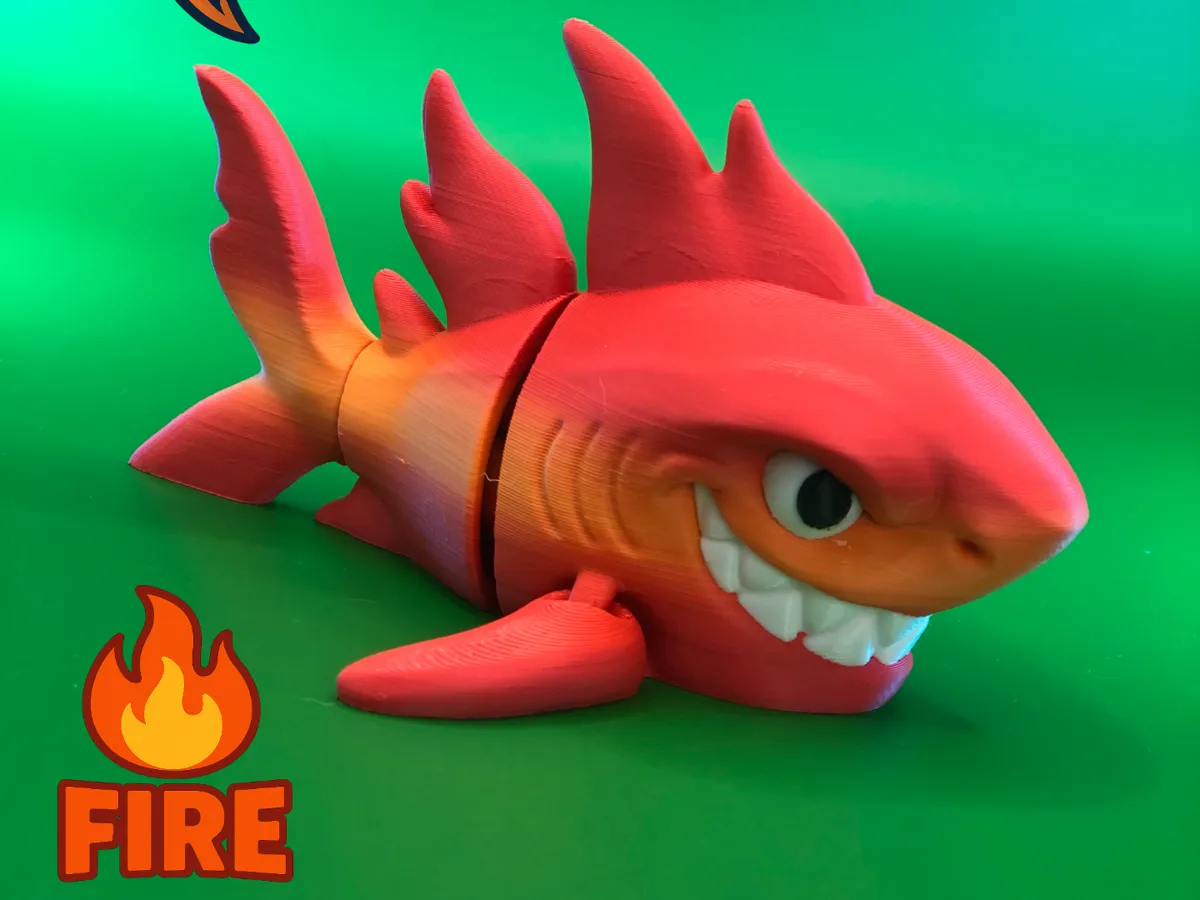 FC3D - Fire Shark -Elemental Shark - Free 3D Print Model - MakerWorld