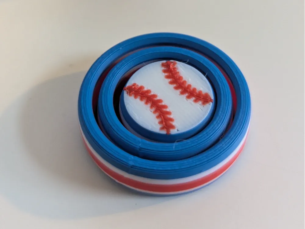 Baseball Fidget Spinner - 2 Rings by melissaderr MakerWorld: Download ...