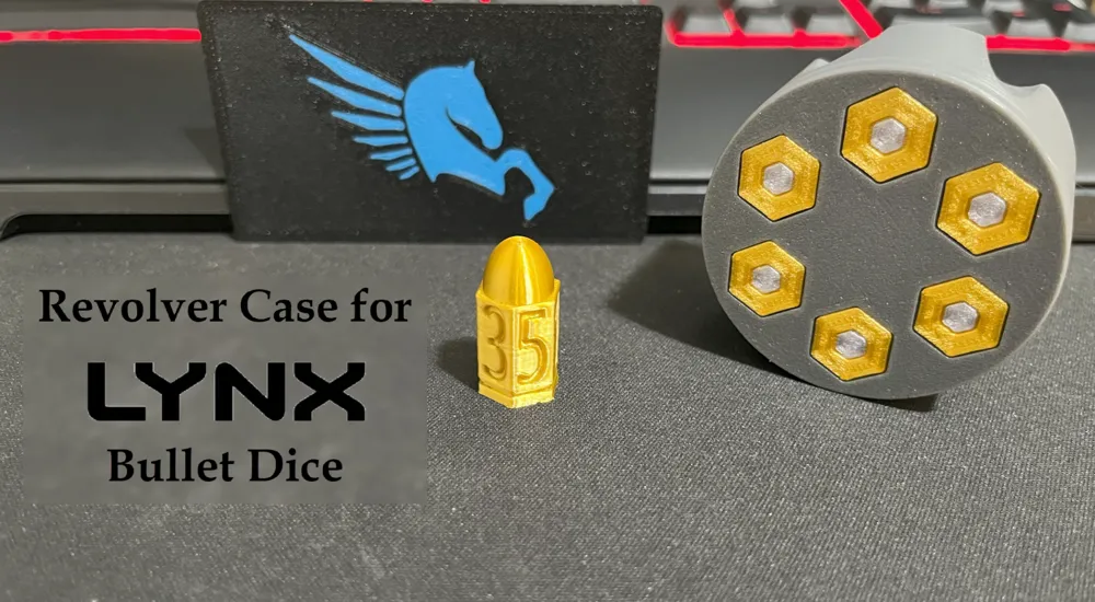 9mm (Lynx) Bullet Dice Revolver Case by Pegasus 3D Printing - MakerWorld