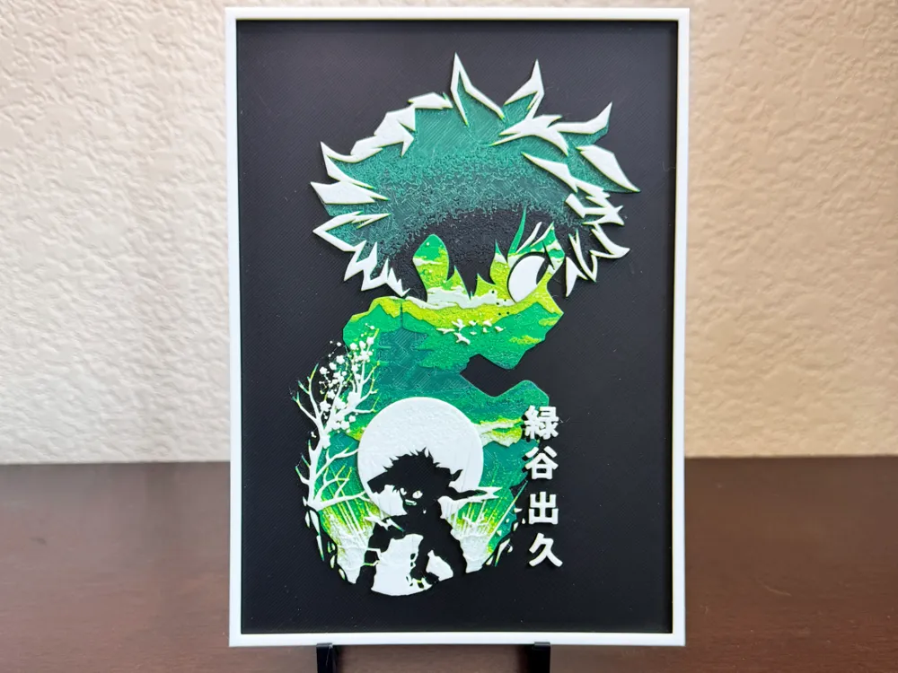 My Hero Academia - Deku Silhouette Hueforge by Artful Creator MakerWorld: Download Free 3D Models