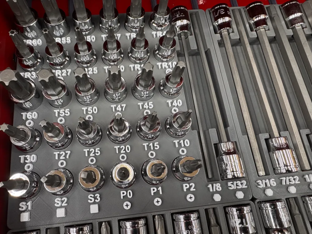 91 件 3/8 英寸 Tekton Tork 六角套筒 Gridfinity 底座 来自 ScreamingSkulls ...