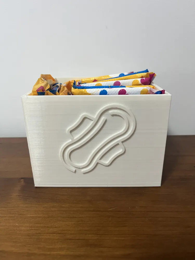 Compact square storage box for menstrual pads by Jose Luis Matez ...