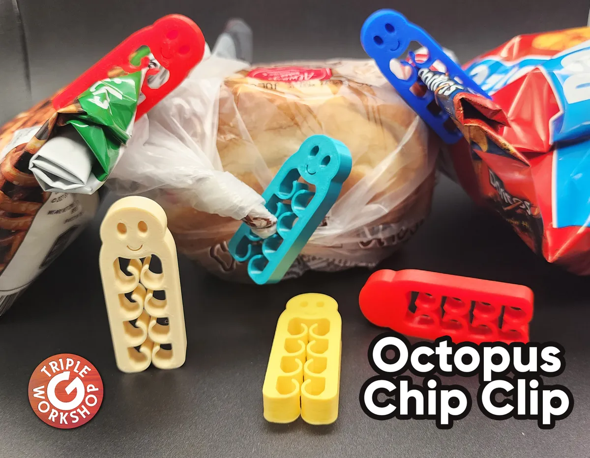 "The Original" Octopus Chip Clip - Free 3D Print Model - MakerWorld