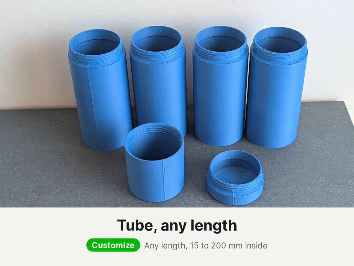 Parametric Modular Tube Storage - Any Length - Free 3D Print Model ...