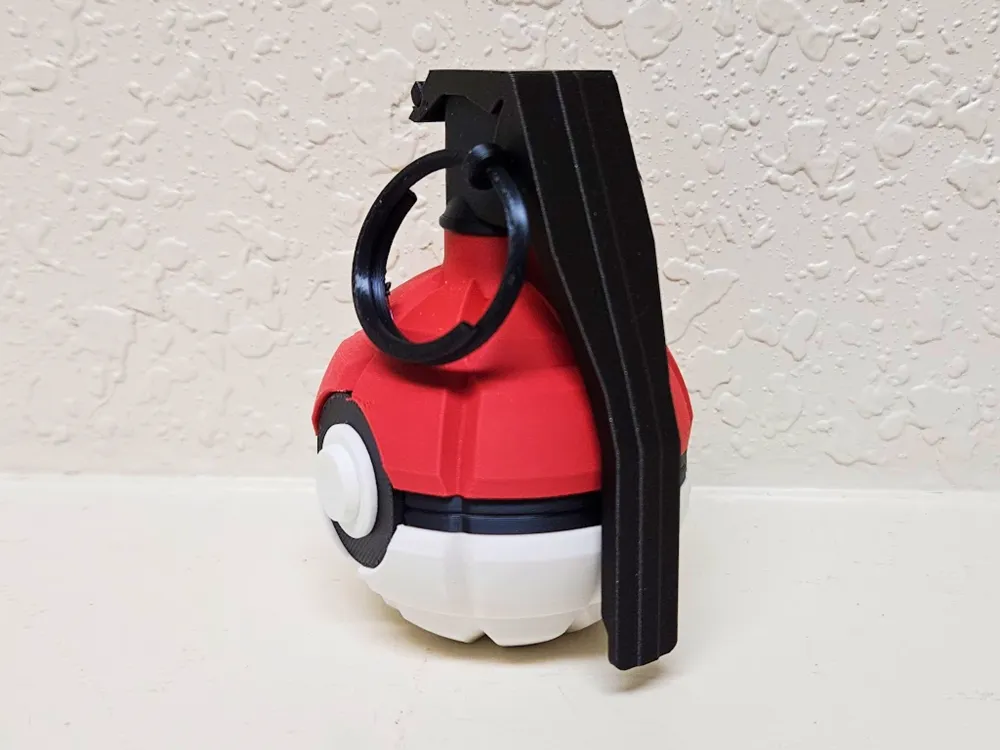 Pokeball Grenade | Pull pin and handle flies off - Free 3D Print Model ...