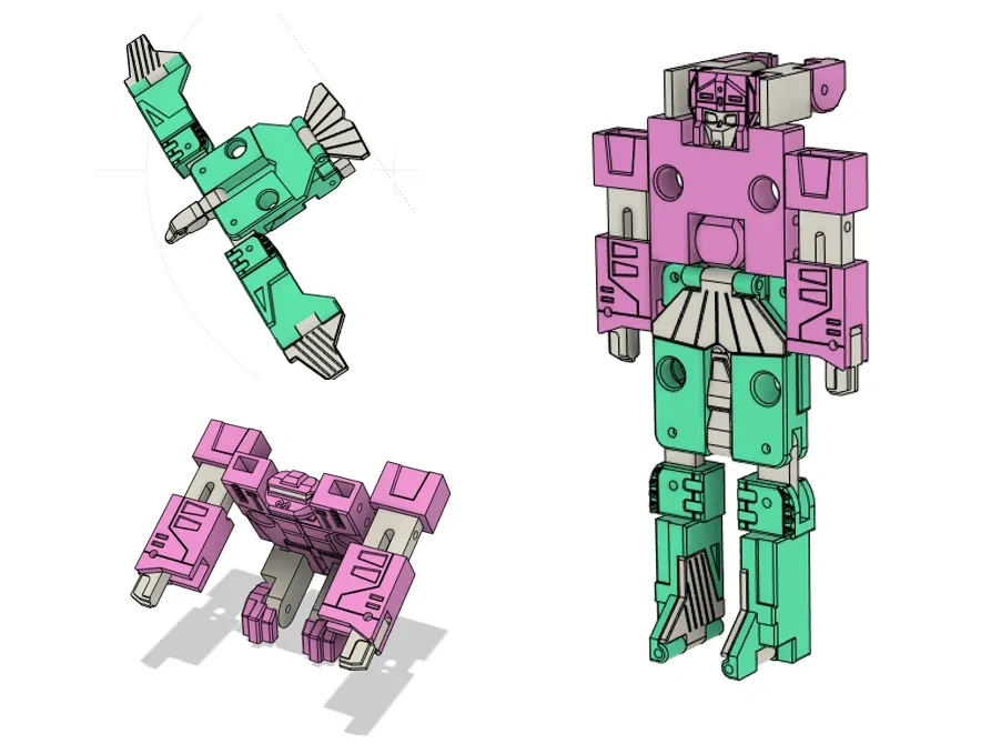 Transformers Cassette Warrior: Ravage and Laserbeak Combination by Levelup - MakerWorld