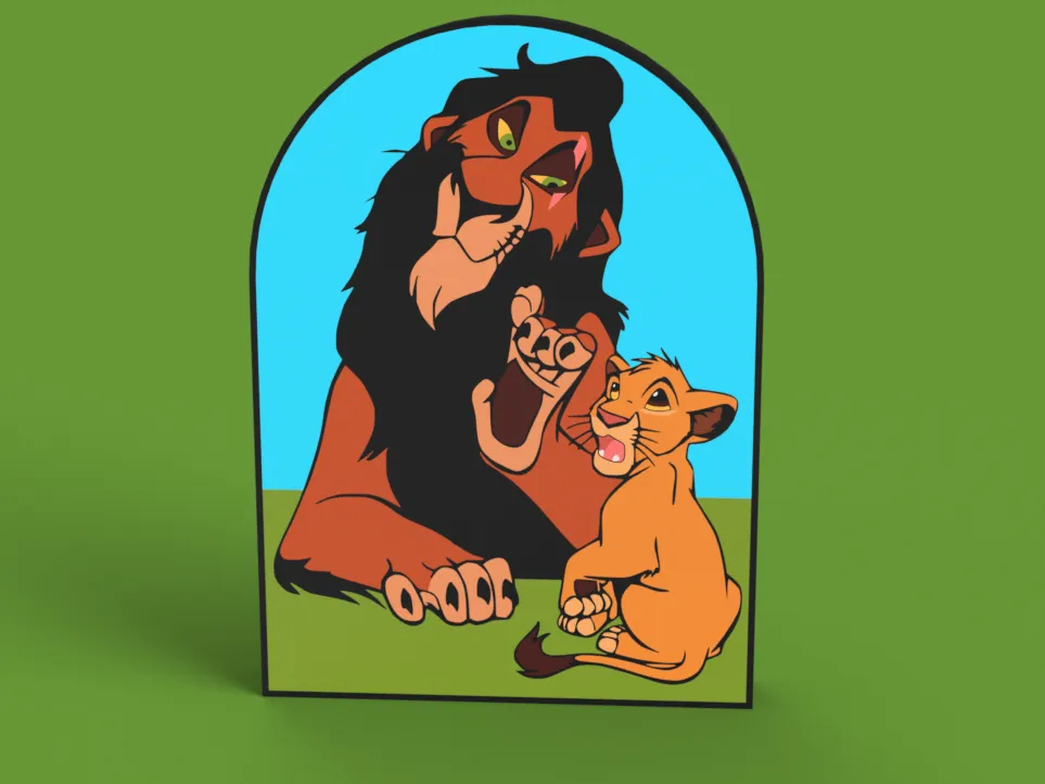Scar & Simba Lightbox by Sitsero - MakerWorld
