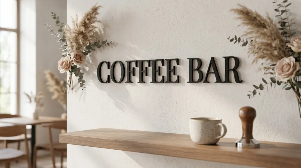 Modern Coffee Bar Wall Sign - Free 3D Print Model - MakerWorld
