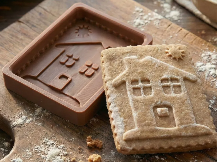 Gingerbread House Cookie Mold - Free 3D Print Model - MakerWorld