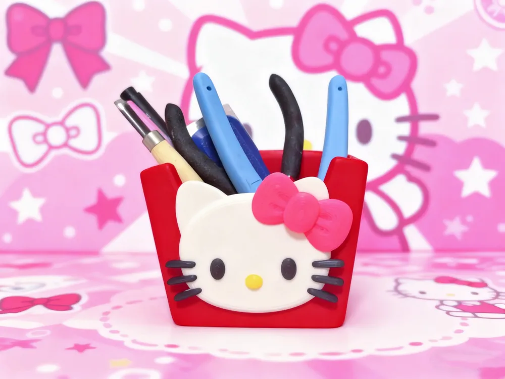 Hello Kitty Pen Holder & Tool Box by 一雕造物 MakerWorld: Download Free 3D ...