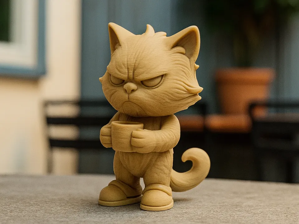 Grumpy Cat before the first coffee by Go3D MakerWorld: Download Free 3D Models