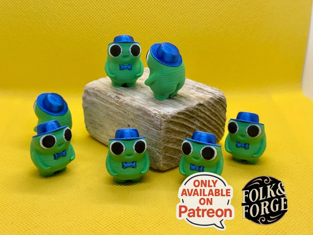 Standing Happy Butt Frog by Folk & Forge MakerWorld: Download Free 3D Models