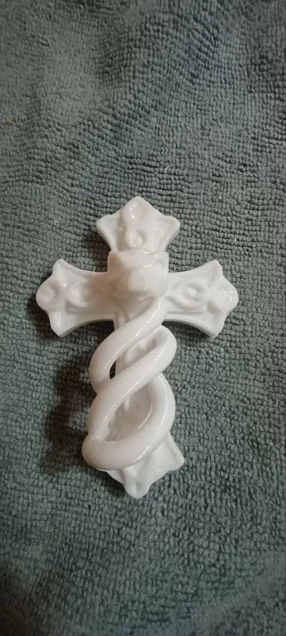 Cross with snake by Caduceus MakerWorld: Download Free 3D Models