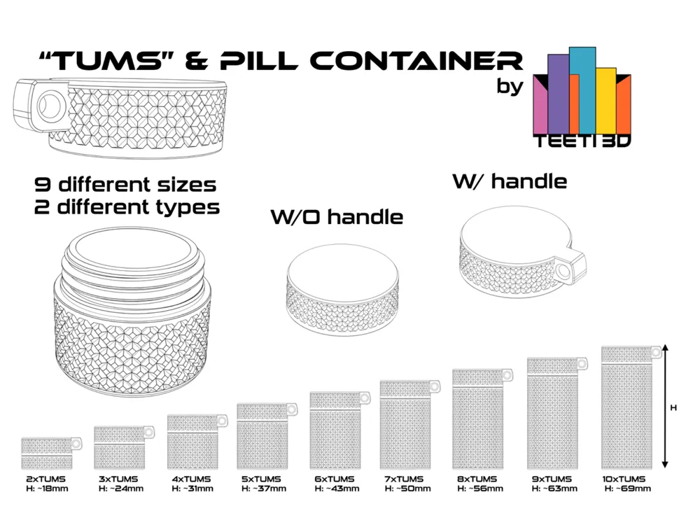TUMS & Pill Container - Free 3D Print Model - MakerWorld