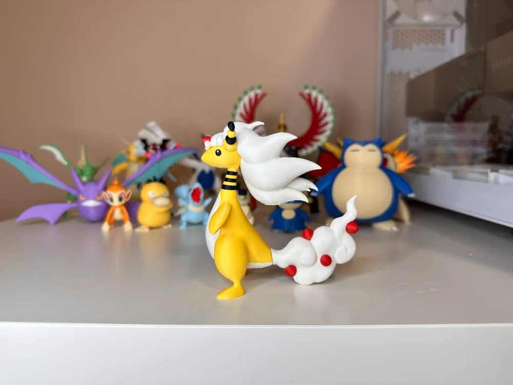 Mega Ampharos (Pokemon) Multiparts 90mm Tall - Free 3D Print Model ...