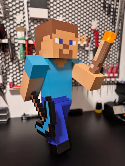 Large Minecraft Steve by Haix3D MakerWorld: Download Free 3D Models
