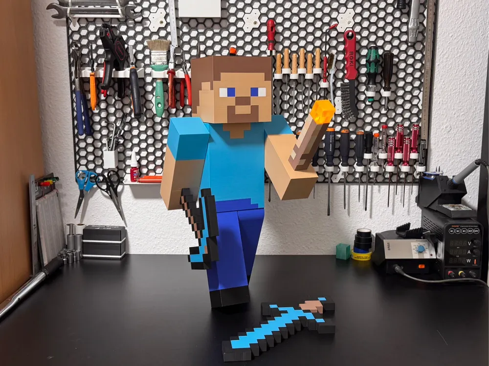 Large Minecraft Steve by Haix3D MakerWorld: Download Free 3D Models