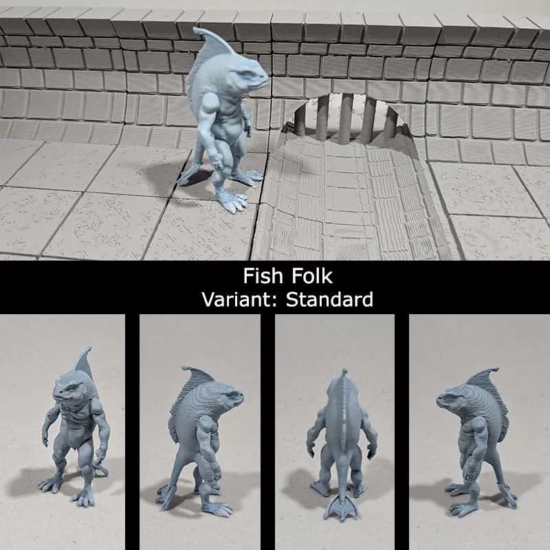 Fish folk - 4 variants by Together 3D MakerWorld: Download Free 3D Models