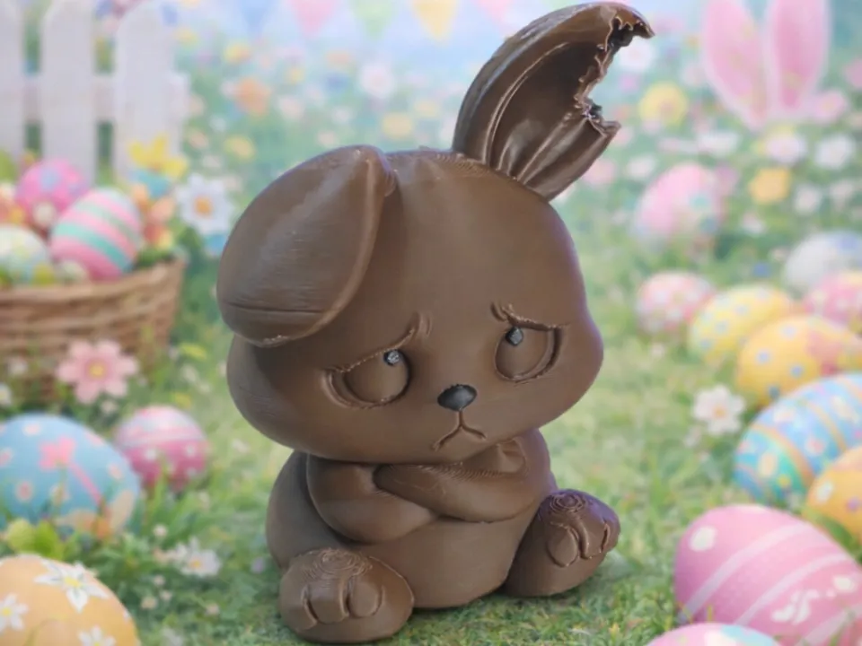 Sad Bitten Chocolate Easter Bunny Oh No! - Free 3D Print Model - MakerWorld