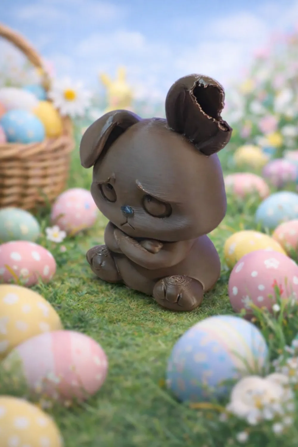 Sad Bitten Chocolate Easter Bunny Oh No! - Free 3D Print Model - MakerWorld
