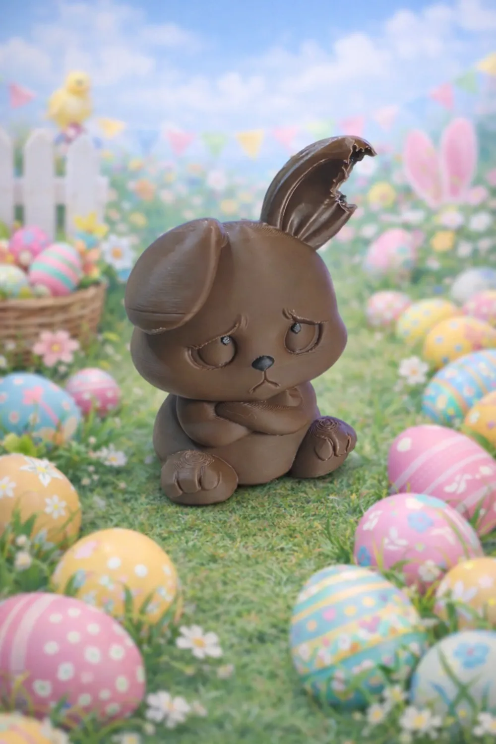 Sad Bitten Chocolate Easter Bunny Oh No! - Free 3D Print Model - MakerWorld