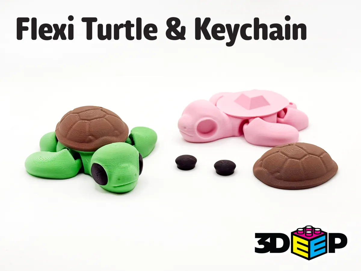Flexi Turtle & Keychain - No Supports by 3DeepDesigns MakerWorld: Download Free 3D Models ...